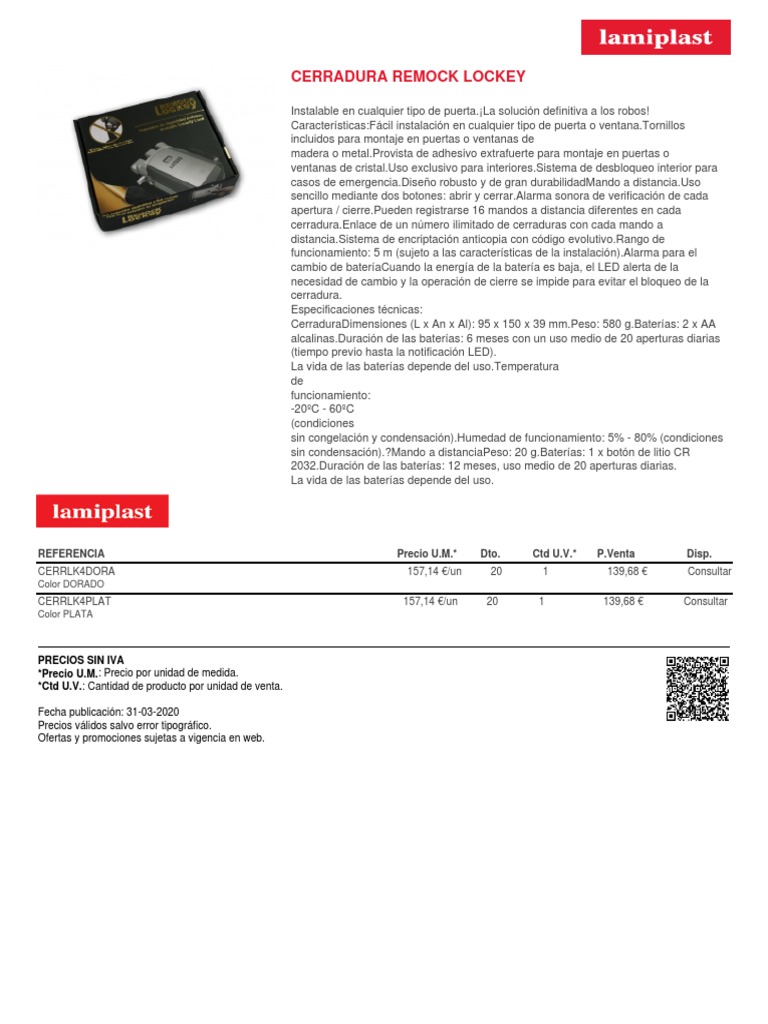 Cerradura Remock Lockey | PDF | Energía y recursos | Science