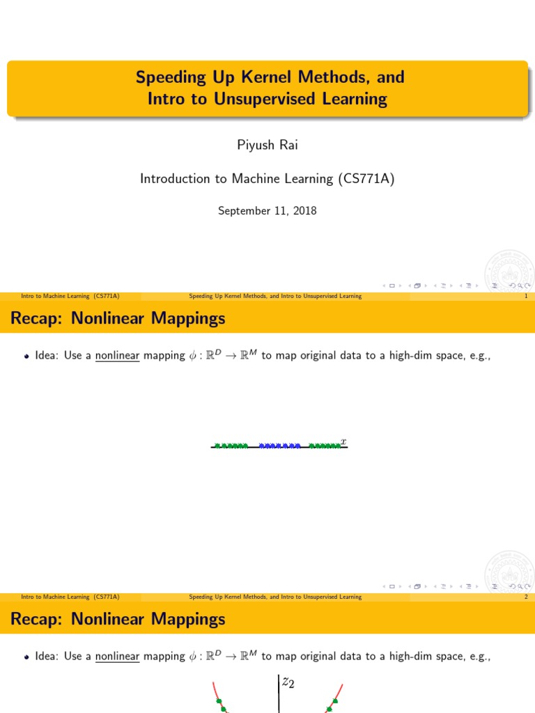 Speeding Up Kernel Methods, and Intro To Unsupervised Learning | PDF | Machine Learning ...