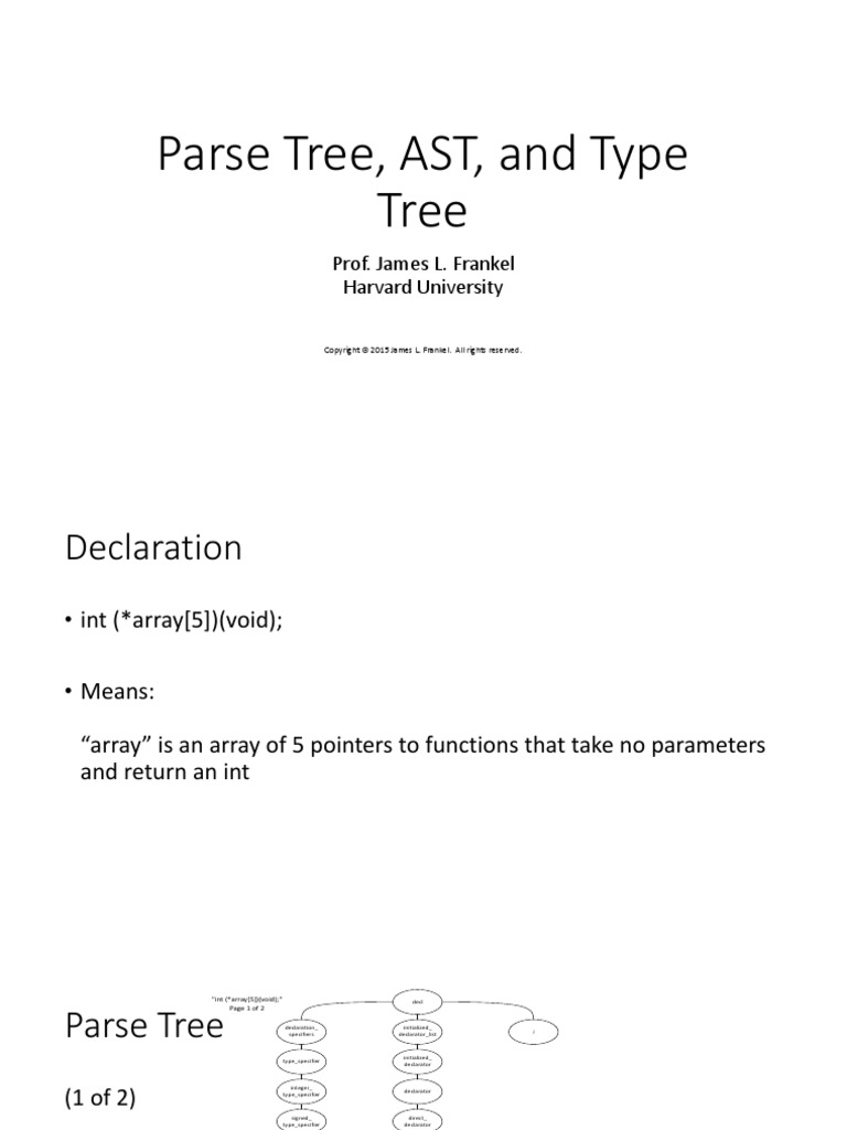 Parse Tree, AST, and Type Tree | PDF | Pointer (Computer Programming) | Parameter (Computer ...