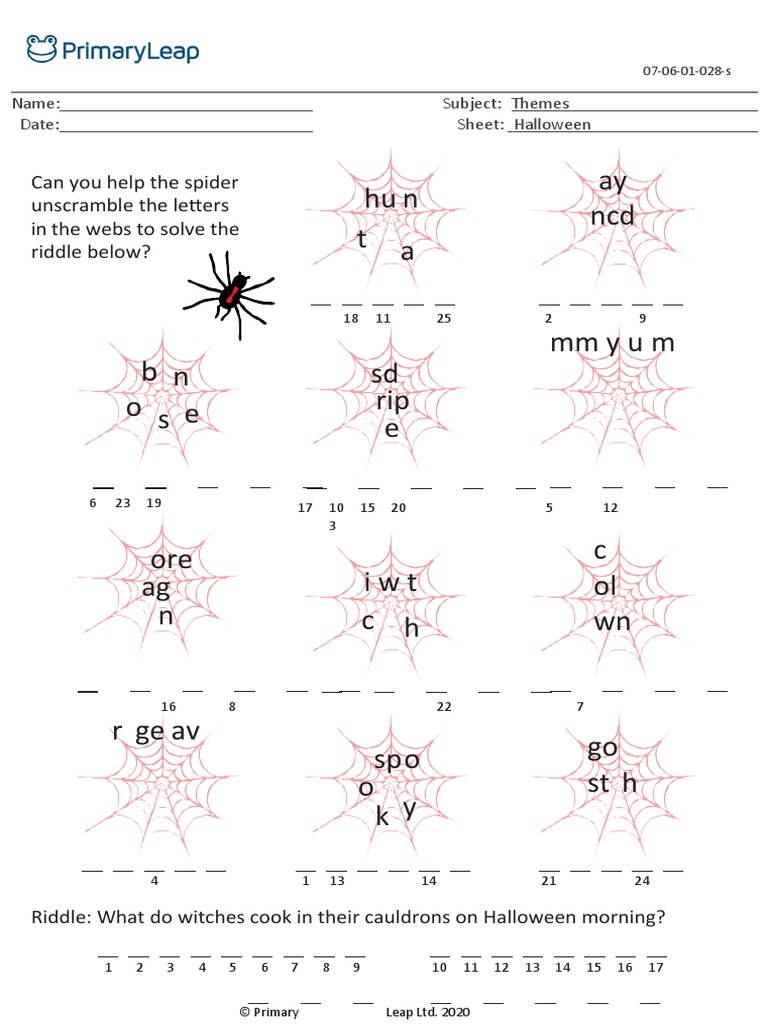 Halloween Word Scramble Fun Activities Games Reading Comprehension ...