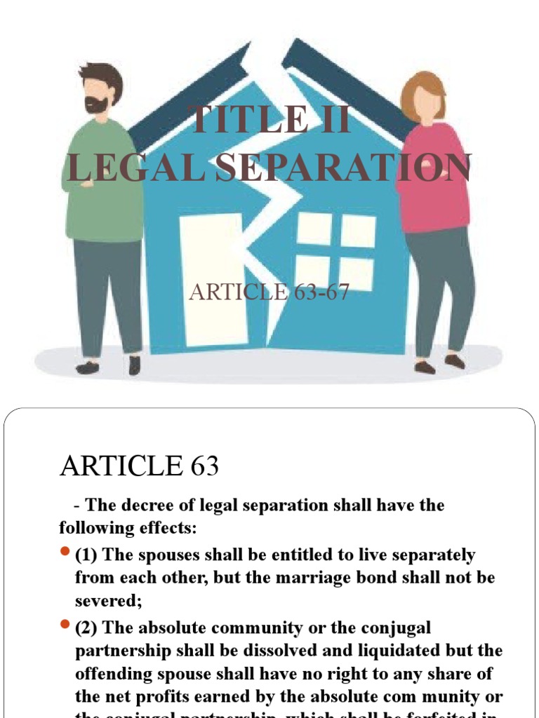 Title Ii Legal Separation: ARTICLE 63-67 | PDF | Prejudice (Legal Term ...