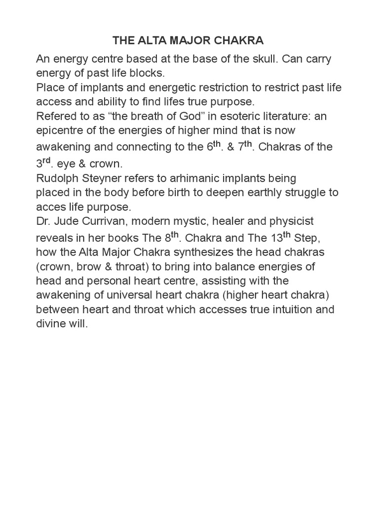 The Alta Major Chakra: TH TH RD | PDF