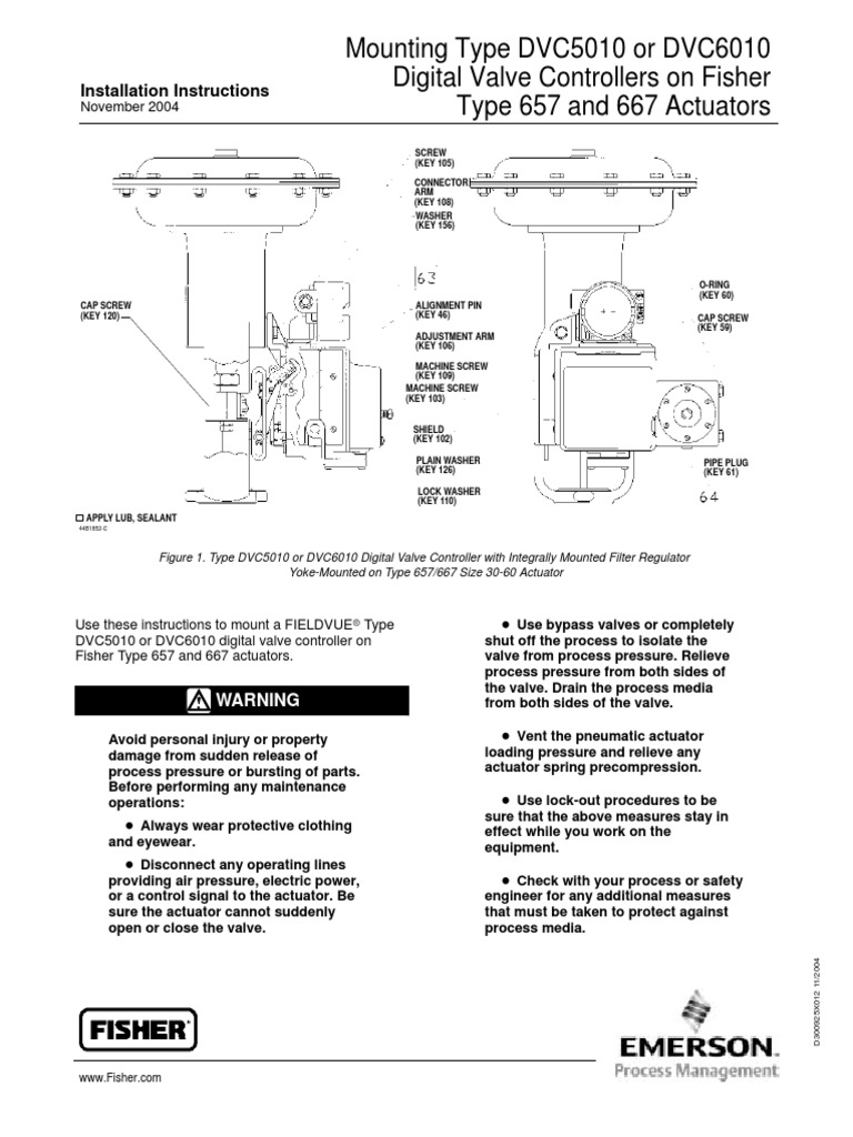 Manual Mounting Type Dvc5010 Digital Valve Controllers On Fisher Type ...