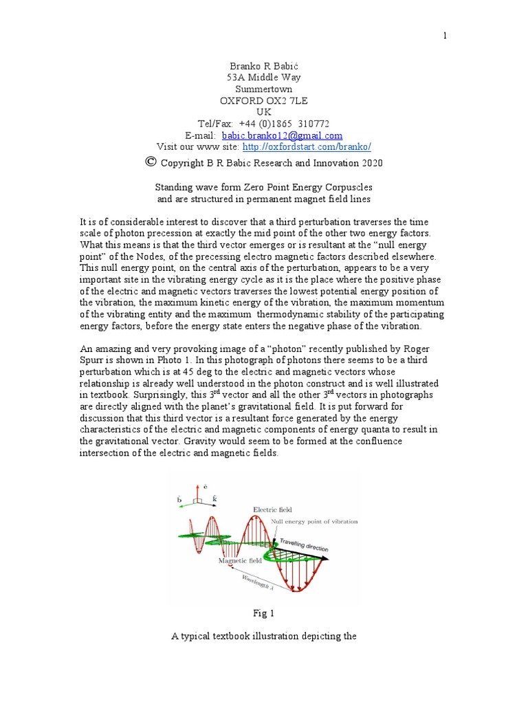 ZPE Are Standing Waves Form Structured Field Lines | PDF | Photon | Force