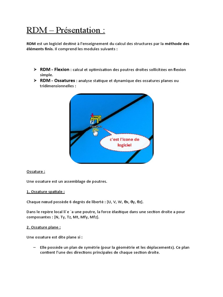 Logiciel RDM pour le calcul des structures | PDF | Flexion (matériau ...