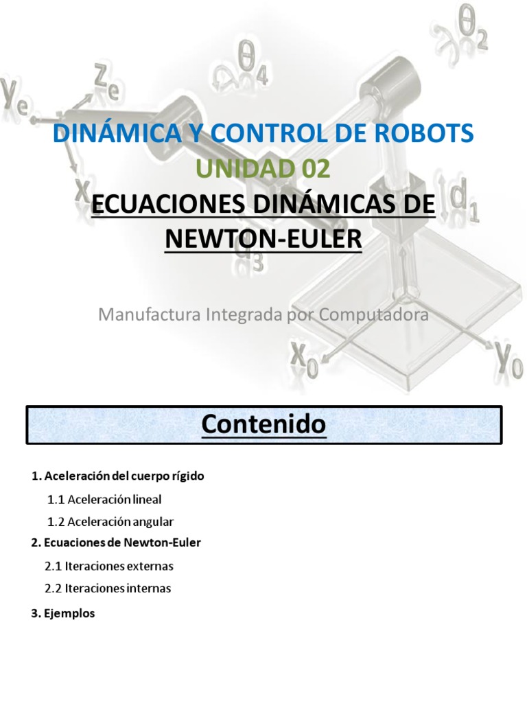 Ecuaciones Dinámicas Newton-Euler | PDF | Masa | Rotación