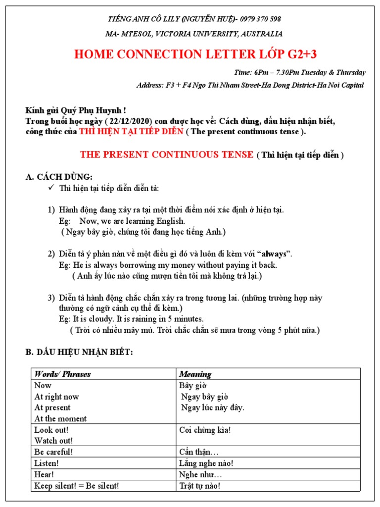 Home Connection Letter Httd. | PDF