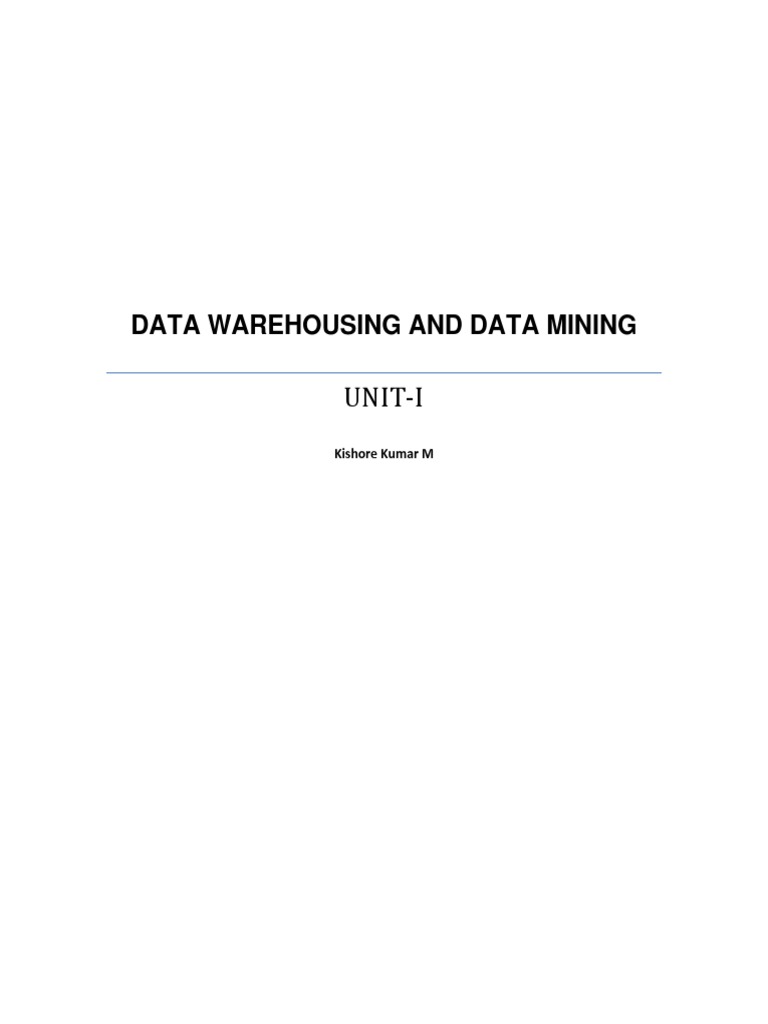 DM - Unit-I R16 | PDF | Data Warehouse | Databases