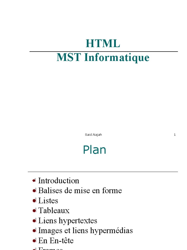 HTML | PDF | Langage de balisage | Html