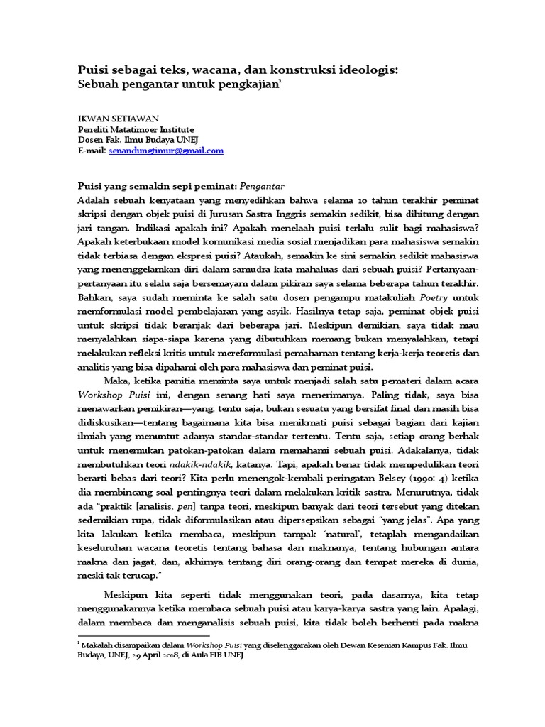 Konteks dan Simbol dalam Puisi | PDF