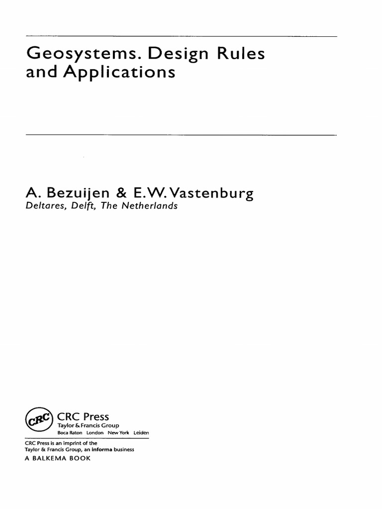 Geosystems. Design Applications: Bezuijen E.W.Vastenburg | PDF ... Geosystems. Design Applications: Bezuijen E.W.Vastenburg | PDF ...
