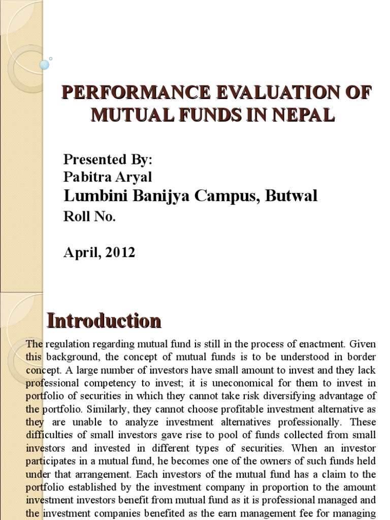 Viva Presentation Slides | PDF | Mutual Funds | Investing