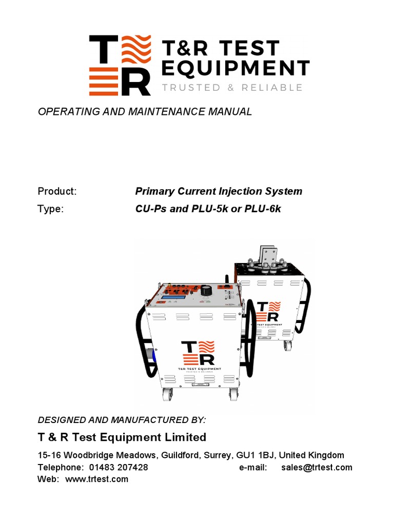 Operating and Maintenance Manual: T & R Test Equipment Limited | PDF ...