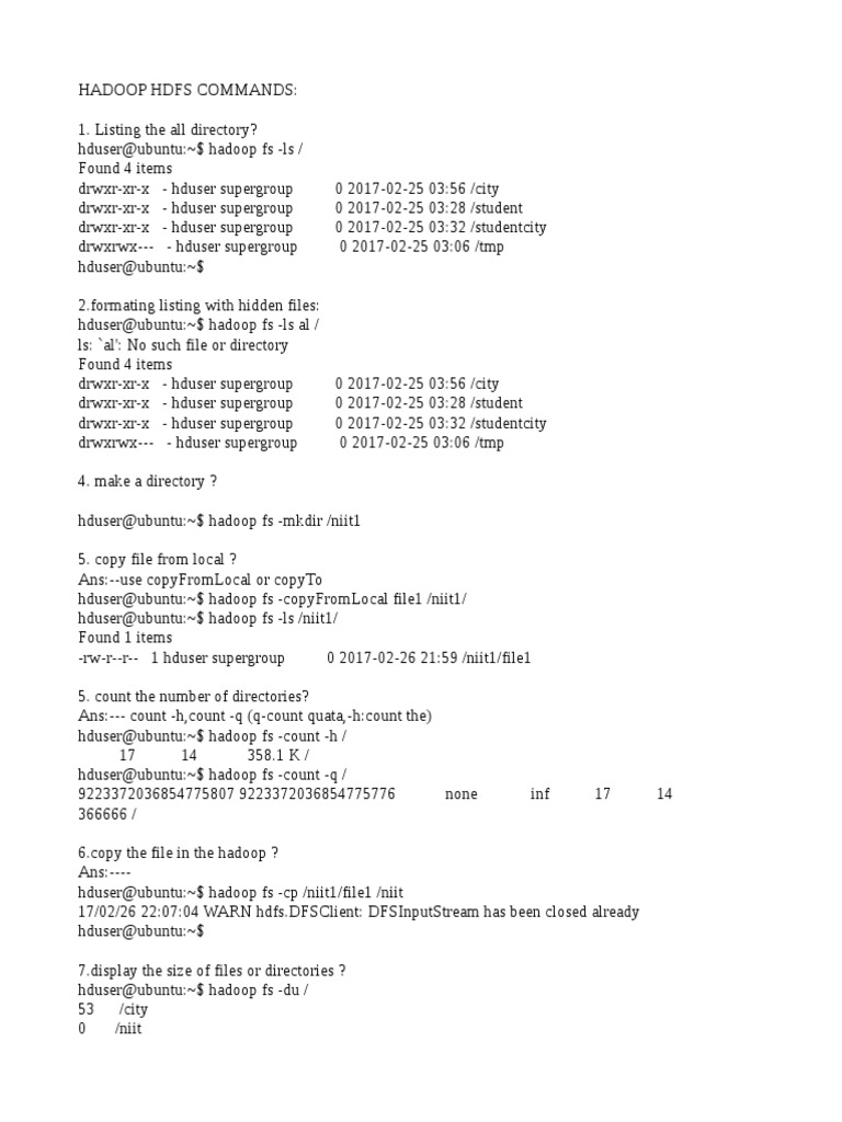 HDFC Commands | PDF | Computer Data Storage | Information Retrieval