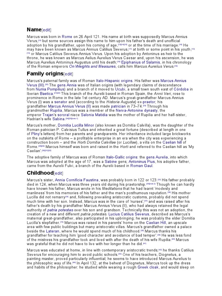 Marcus Aurelius Biography | PDF | Marcus Aurelius | Ancient Roman Titles