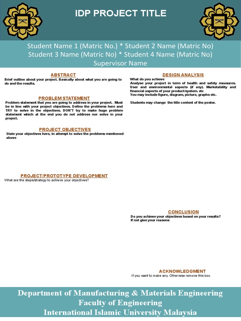 Idp Poster Template Turquoise | PDF