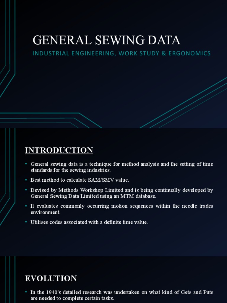 General Sewing Data | PDF | Sewing | Program Optimization