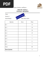 Calculus 1.final Exam | PDF | Mathematics | Mathematical Concepts