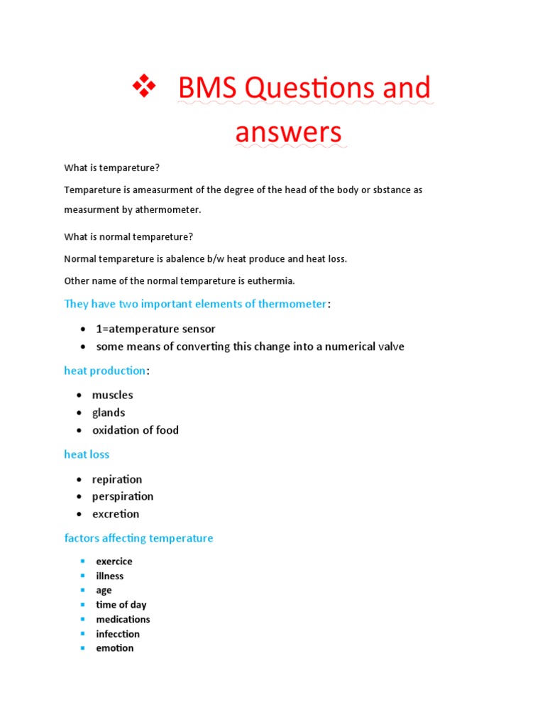 BMS Questions and Answers | PDF