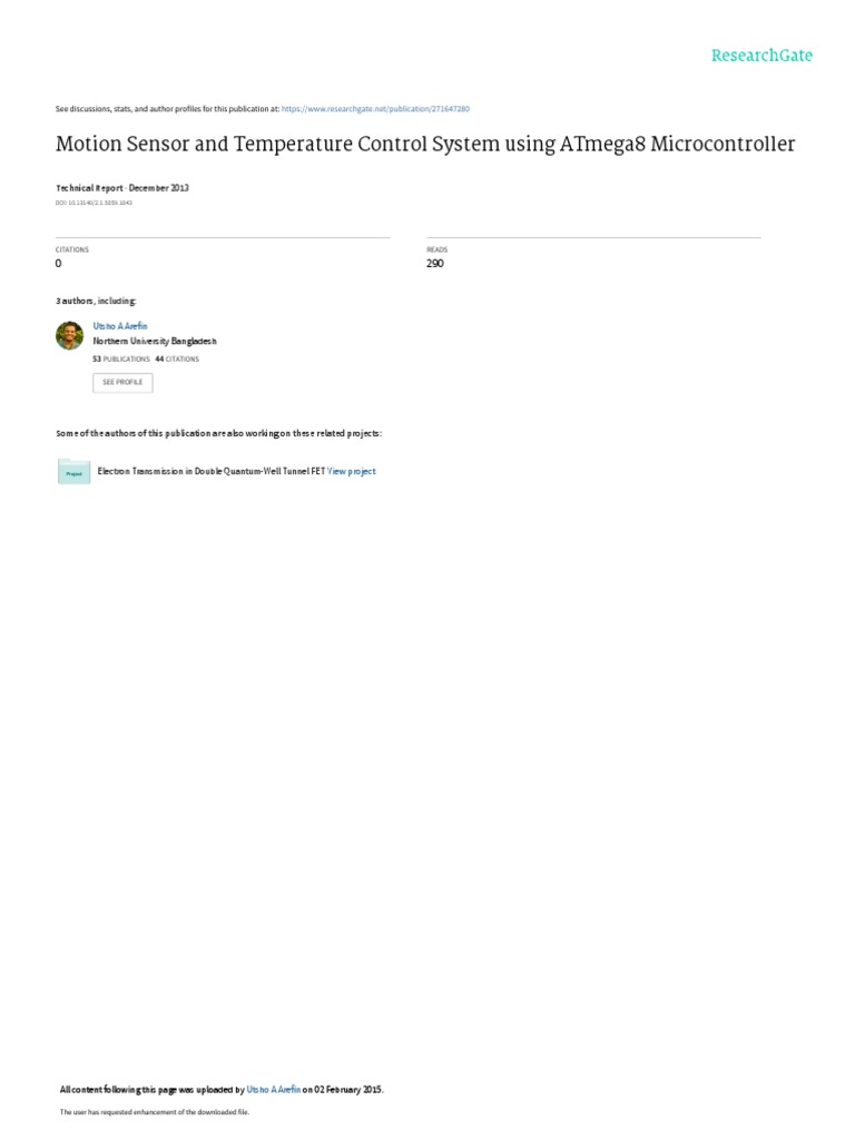 Motion Sensor and Temperature Control System Using Atmega8 Microcontroller | PDF | Bipolar ...