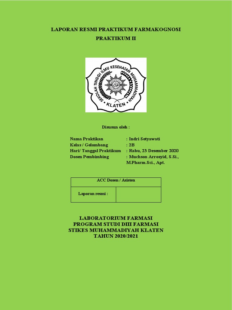 P2 Laprak Resmi FARMAKOGNOSI II Haksel Indri | PDF