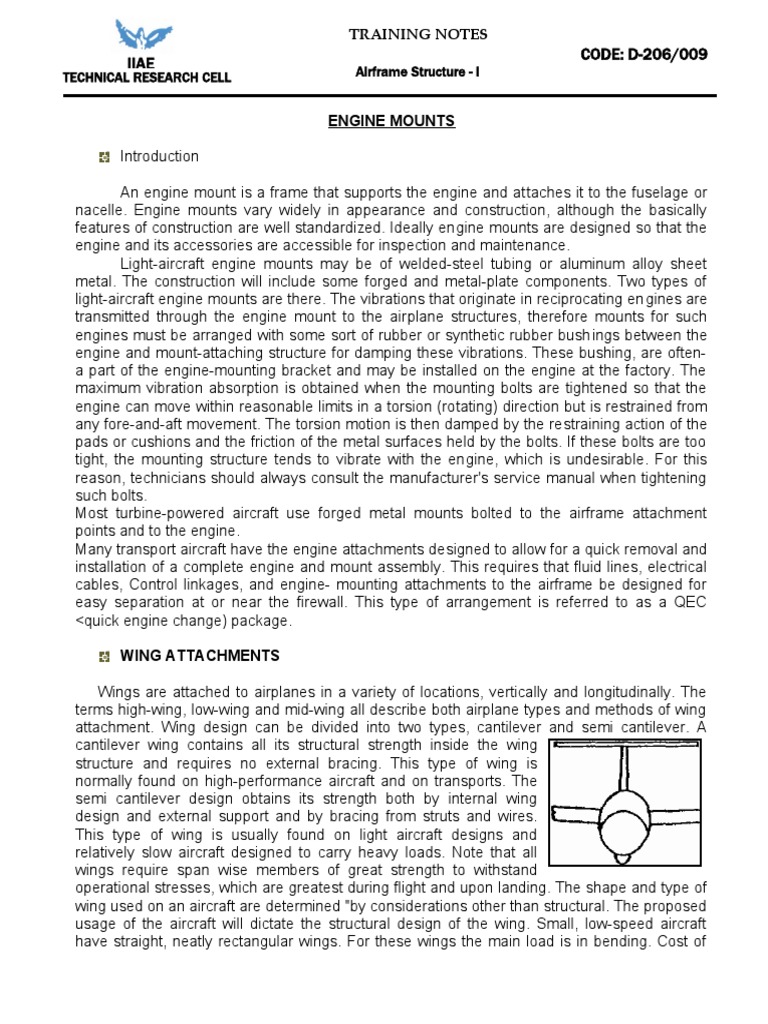 ENGINE AND WING ATTACHMENTS FOR AIRCRAFT | PDF | Aircraft | Airplane