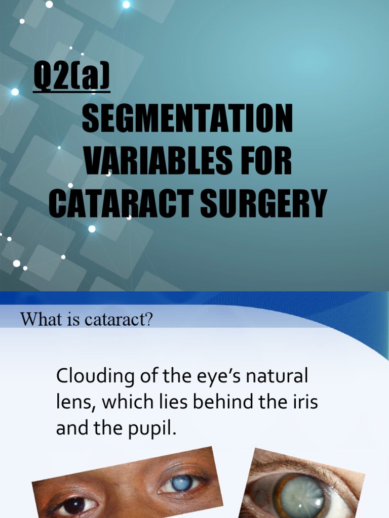 Q2 (A) Segmentation Variables For Cataract Surgery | PDF