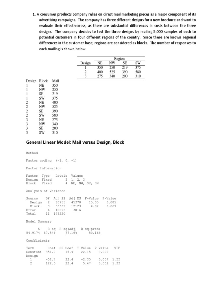 A Consumer Products Company Relies On Direct Mail Marketing Pieces As A Major Component of Its ...