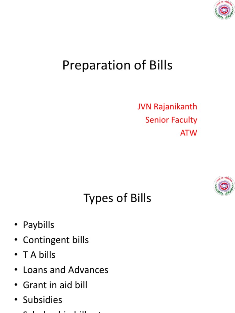 Preparation of Bills | Download Free PDF | Salary | Payments