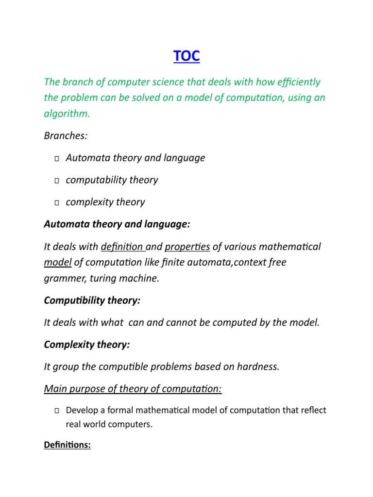 The Branch of Computer Science That Deals With How Efficiently The ...