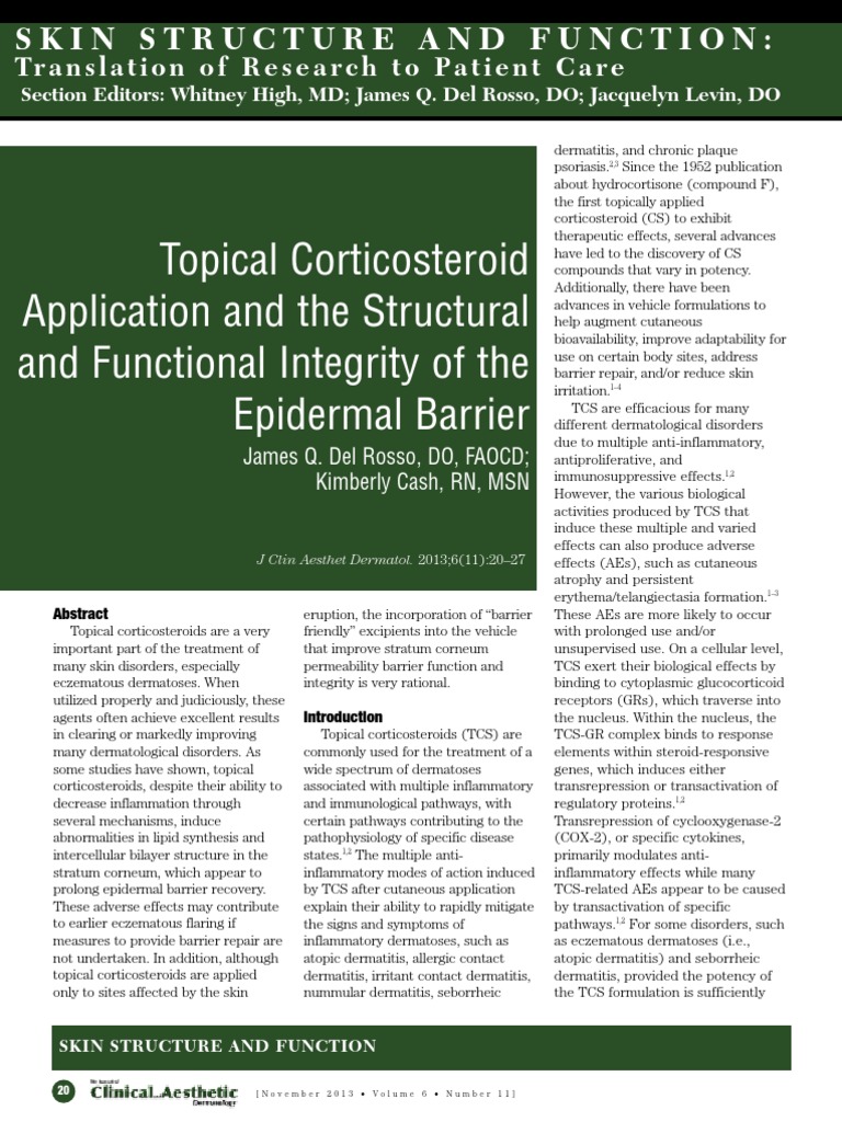 Topical Corticosteroids: Effects on Skin Barrier | PDF | Epidermis ...