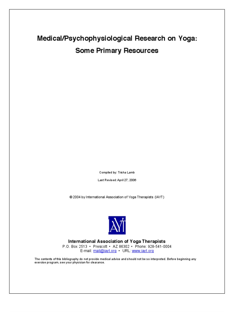 Primary Resources On Yoga Research | PDF | Yoga