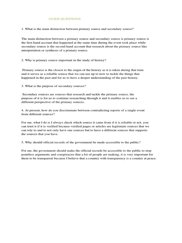 Guide Questions | PDF