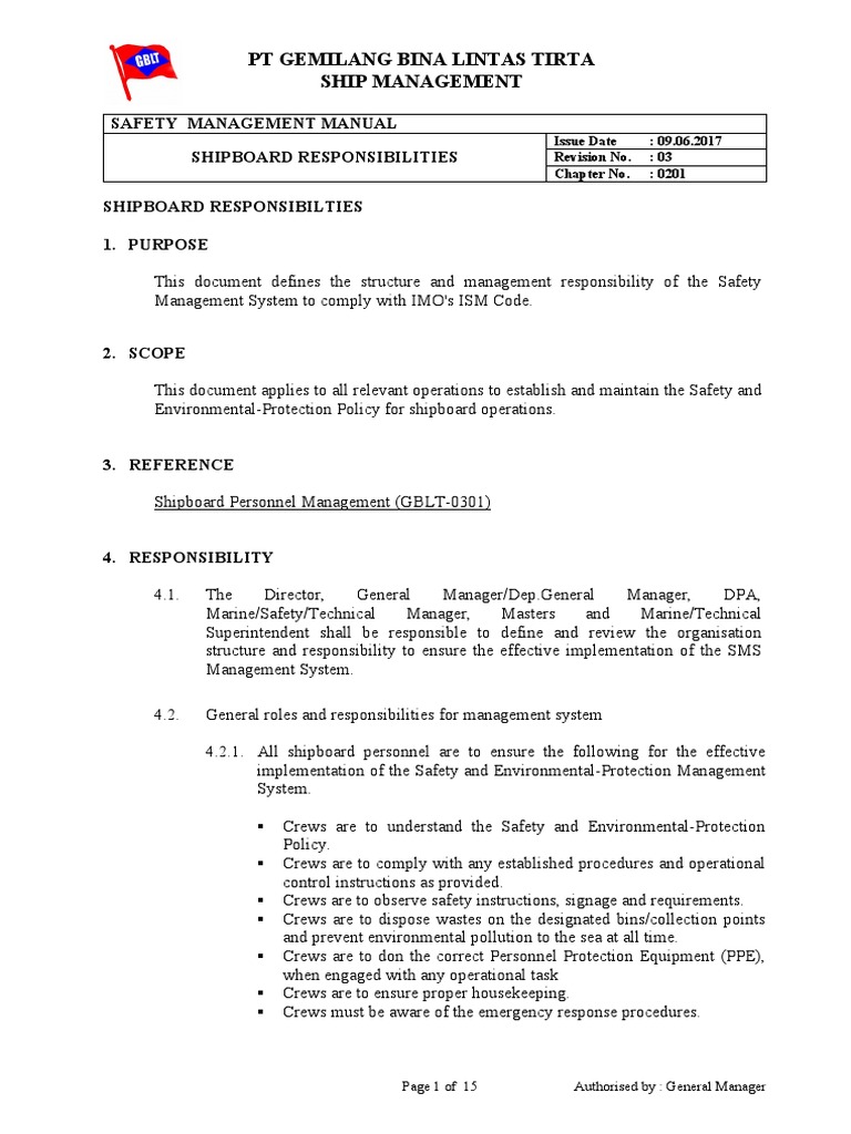 0201 Shipboard Responsibilities | Download Free PDF | Ships | Water ...
