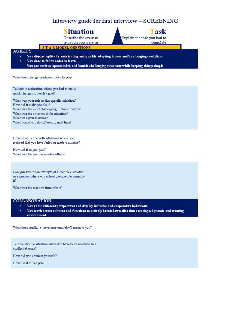 Interview Guide for Assessing a Candidate's Agility, Collaboration ...