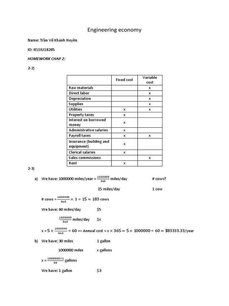 Engineering Economy: Homework Chap 2 | PDF | Financial Services | Economies