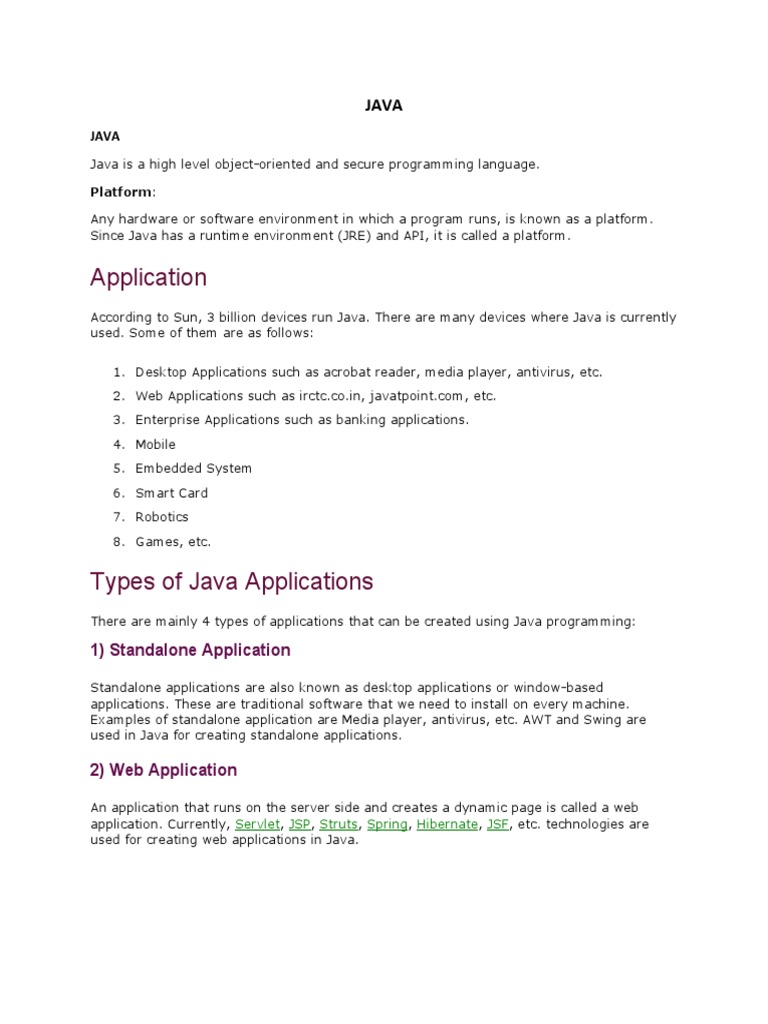 JAVA | PDF | Java Virtual Machine | Java (Programming Language)