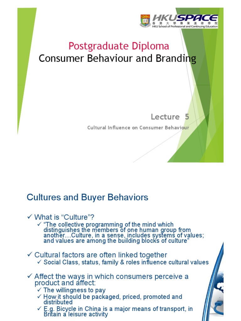 Lecture 5 - Cultural Influences On Consumer Behaviour | PDF | Consumer ...