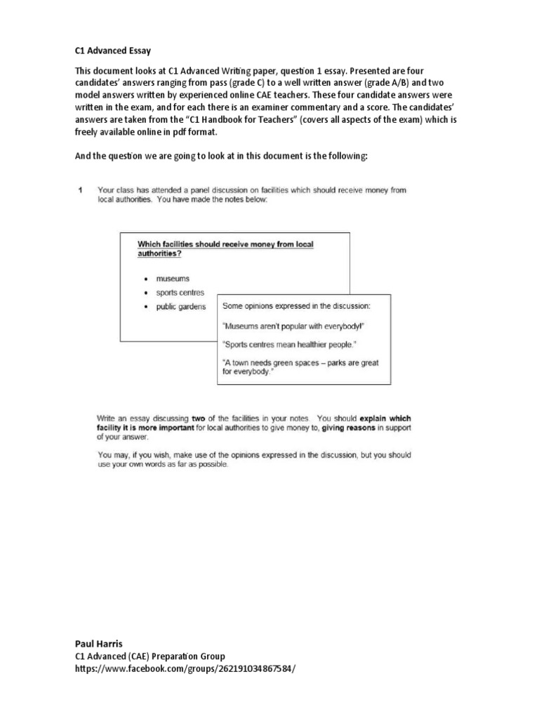 Cambridge C1 Advanced Writing An Essay | PDF | English Grammar | Question