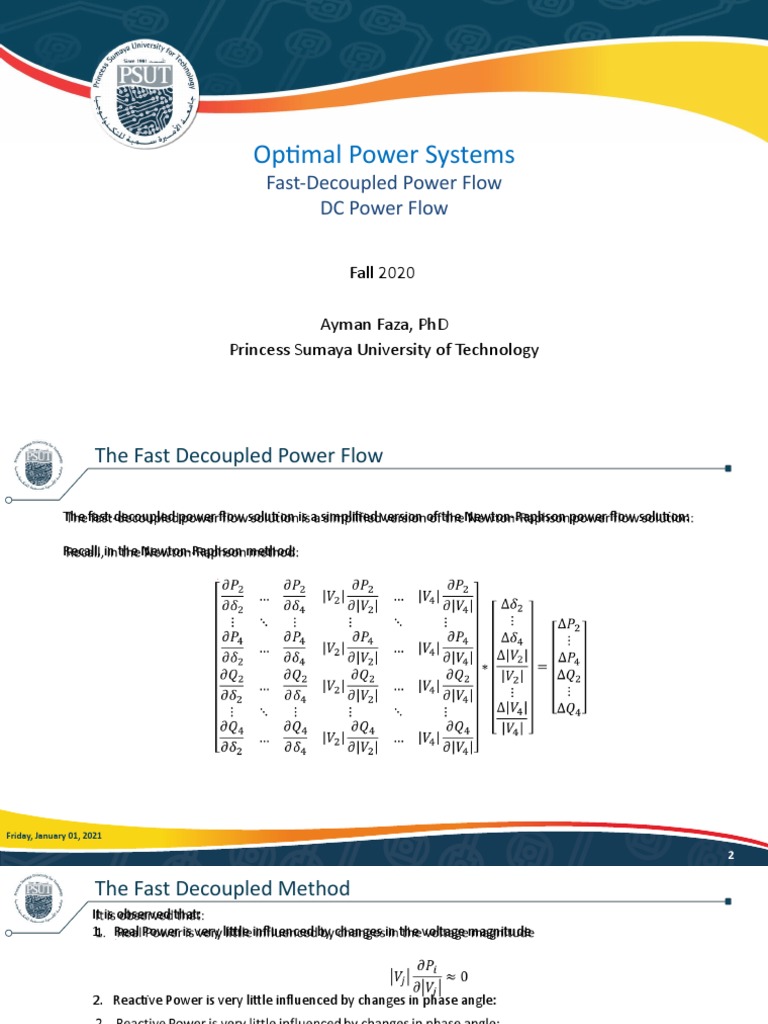 Optimal Power Systems - Lecture 15 Annotated | PDF | Physical ...