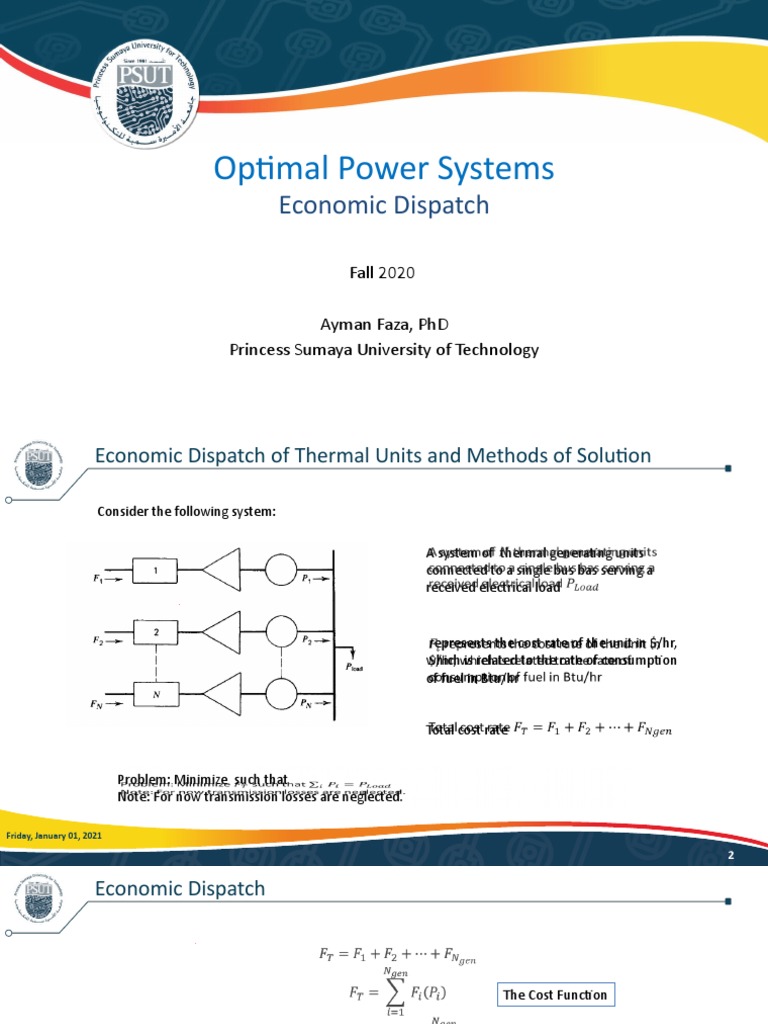 Optimal Power Systems - Lecture 11 Annotated | PDF | Analysis | Applied ...
