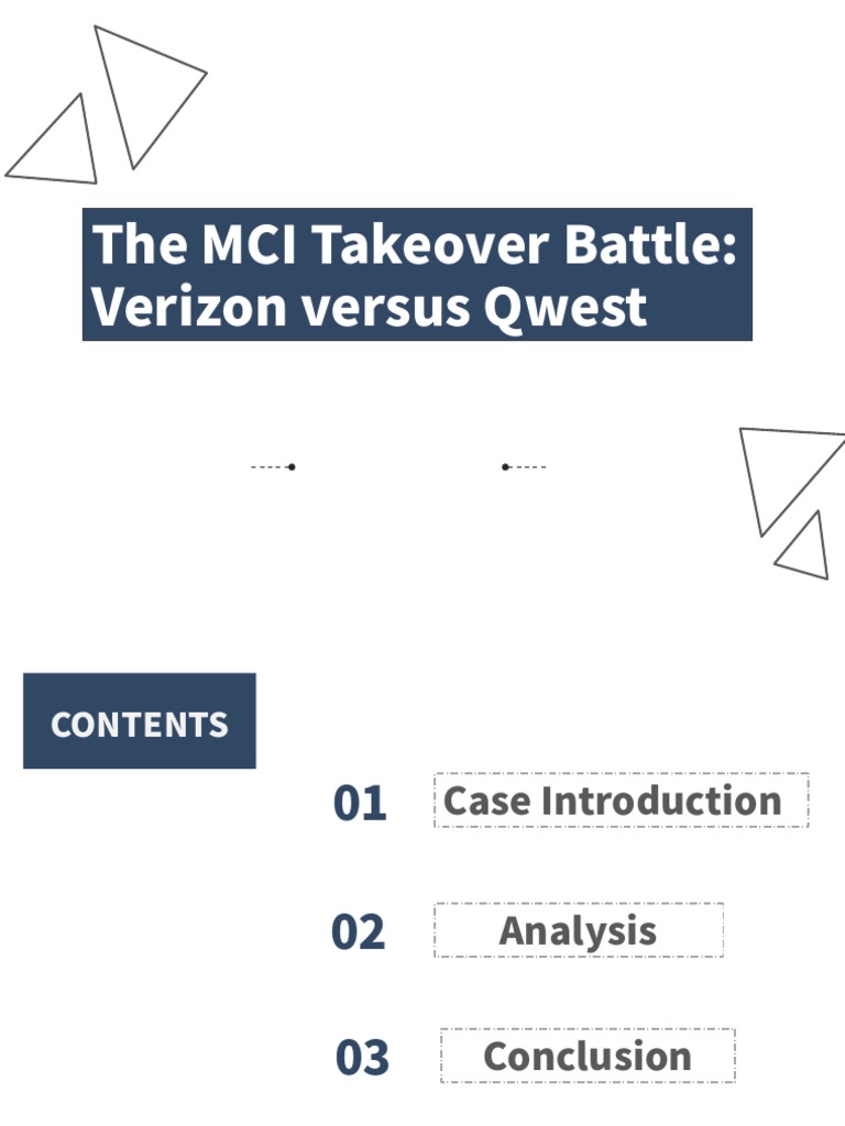 MCI Merger Showdown: Verizon vs. Qwest | PDF | Verizon Communications ...