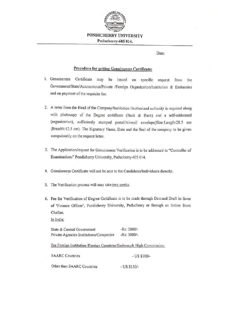 Genuineness Certificate | PDF