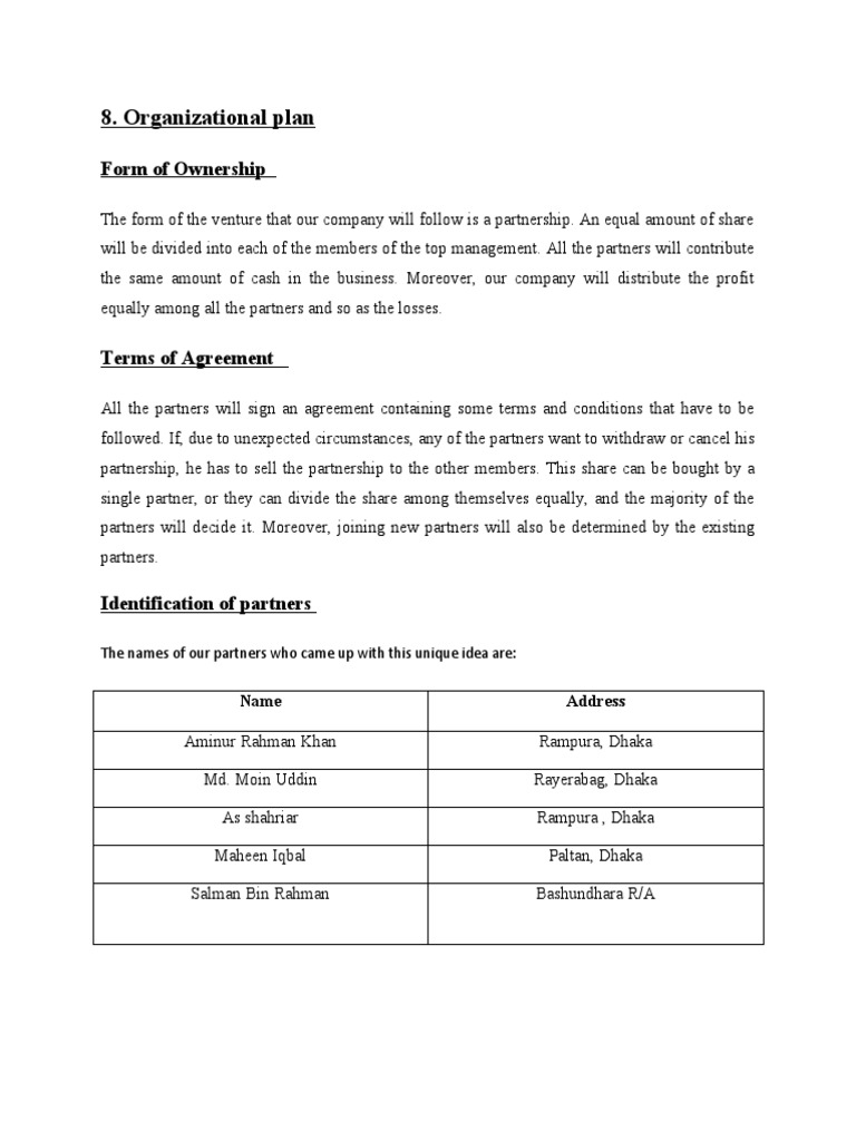 Organizational Plan: Form of Ownership | PDF | Patient | Health Care