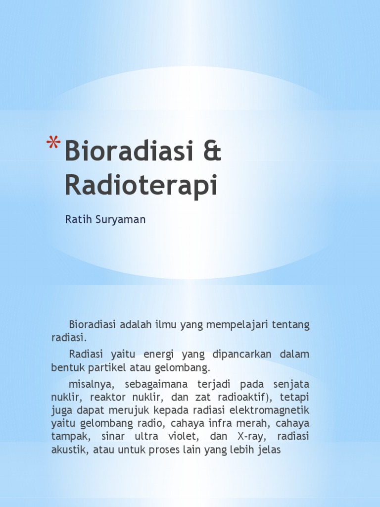 Bioradiasi & Radioterapi | PDF