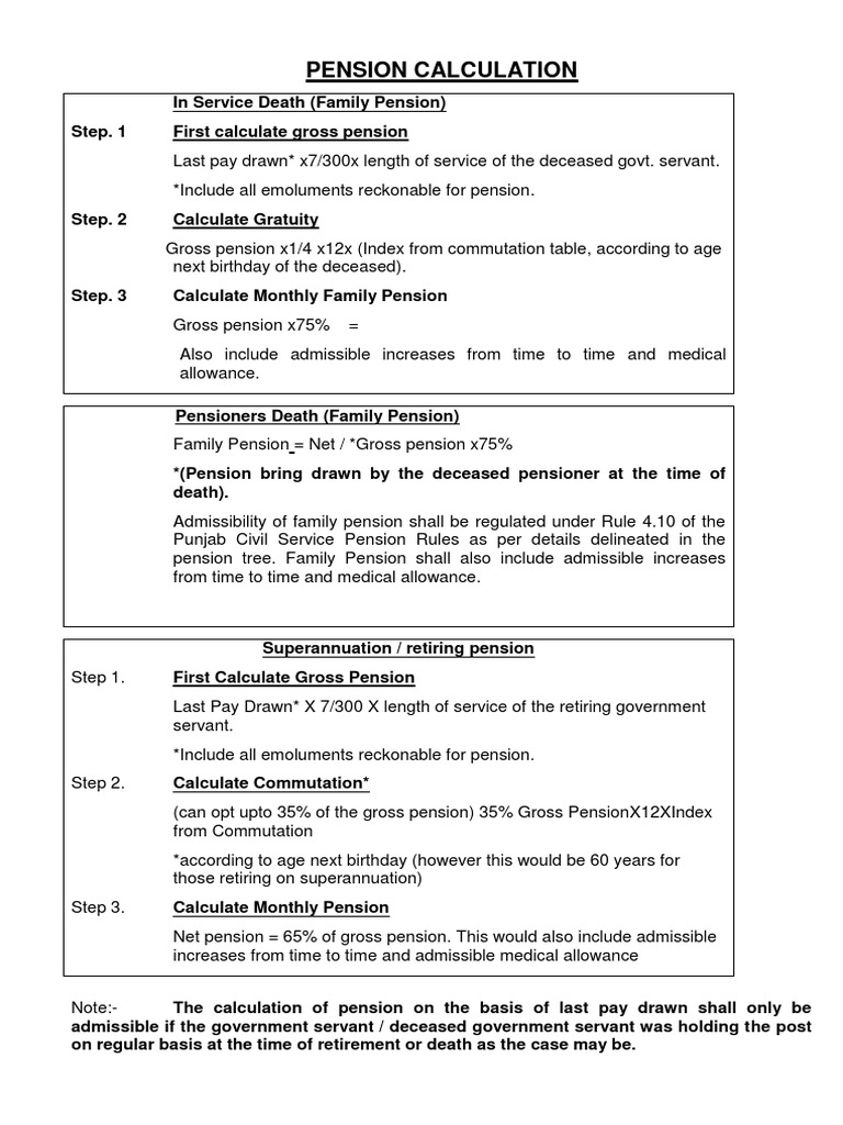 Pension Calculation PDF | PDF