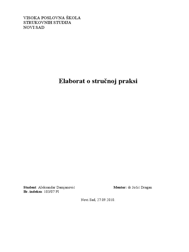 Elaborat | PDF