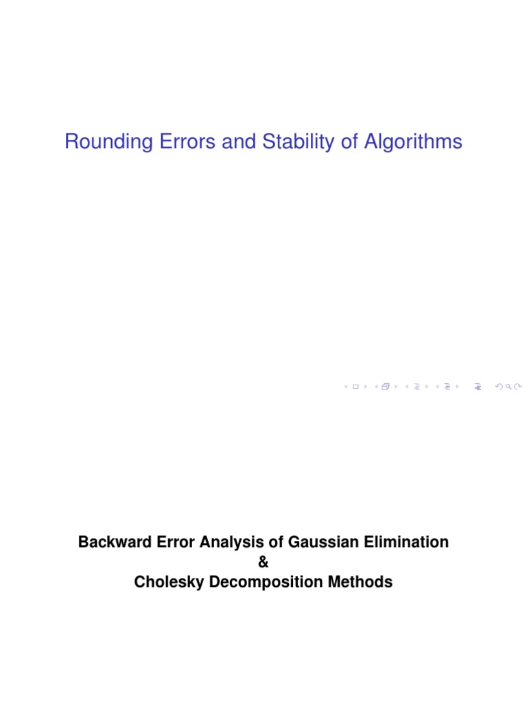 Rounding Errors and Stability of Algorithms | PDF | Matrix (Mathematics ...