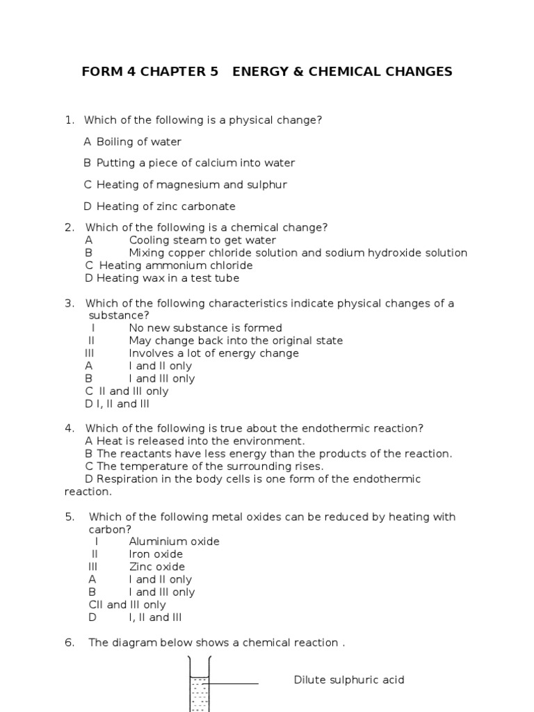 Science Form 4 Chapter 5 | PDF | Oxide | Chemical Reactions