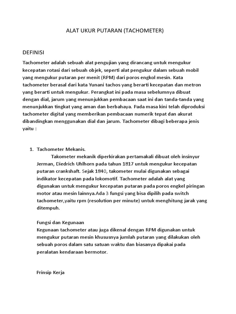 Alat Ukur Putaran | PDF